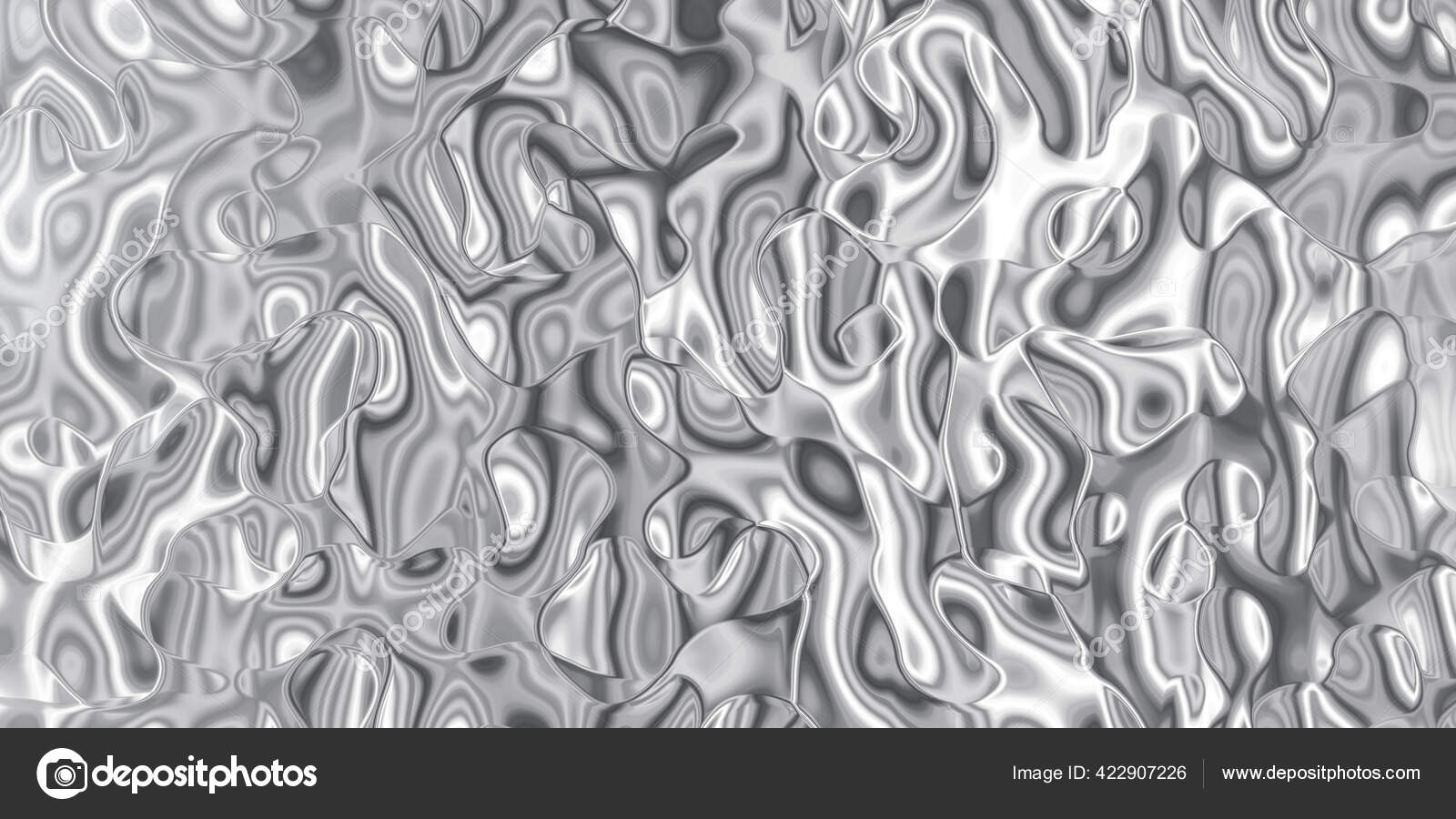 Chrome Liquid Texture Art Abstract Metallic Waves Fluid Monochrome ...