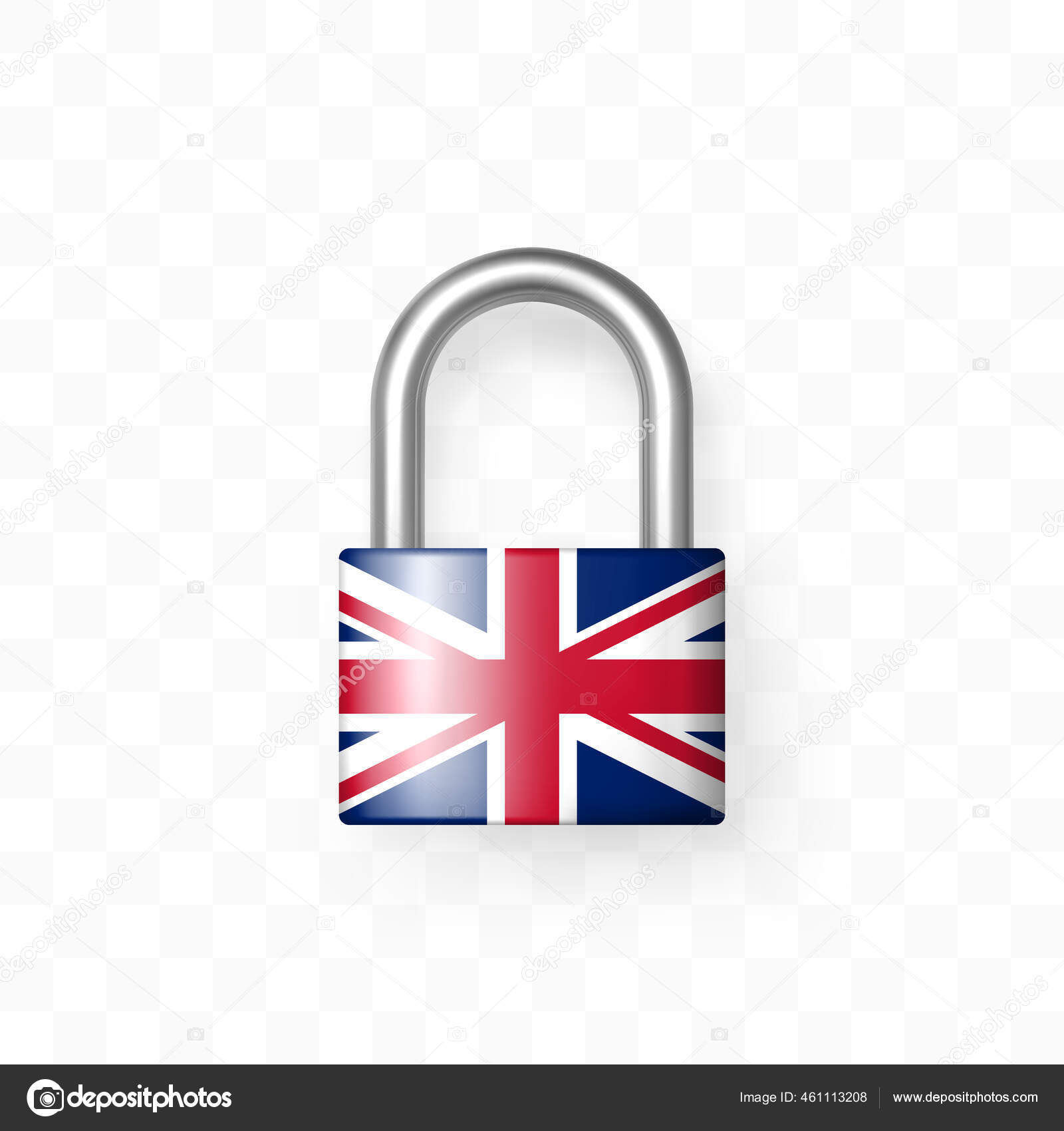 Secure Enclosed Padlock Decorated Flag Isolated Object Checkered ...