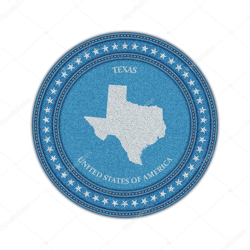 Label with map of texas. Denim style. Stock Vector Image by ©DIDDLE ...
