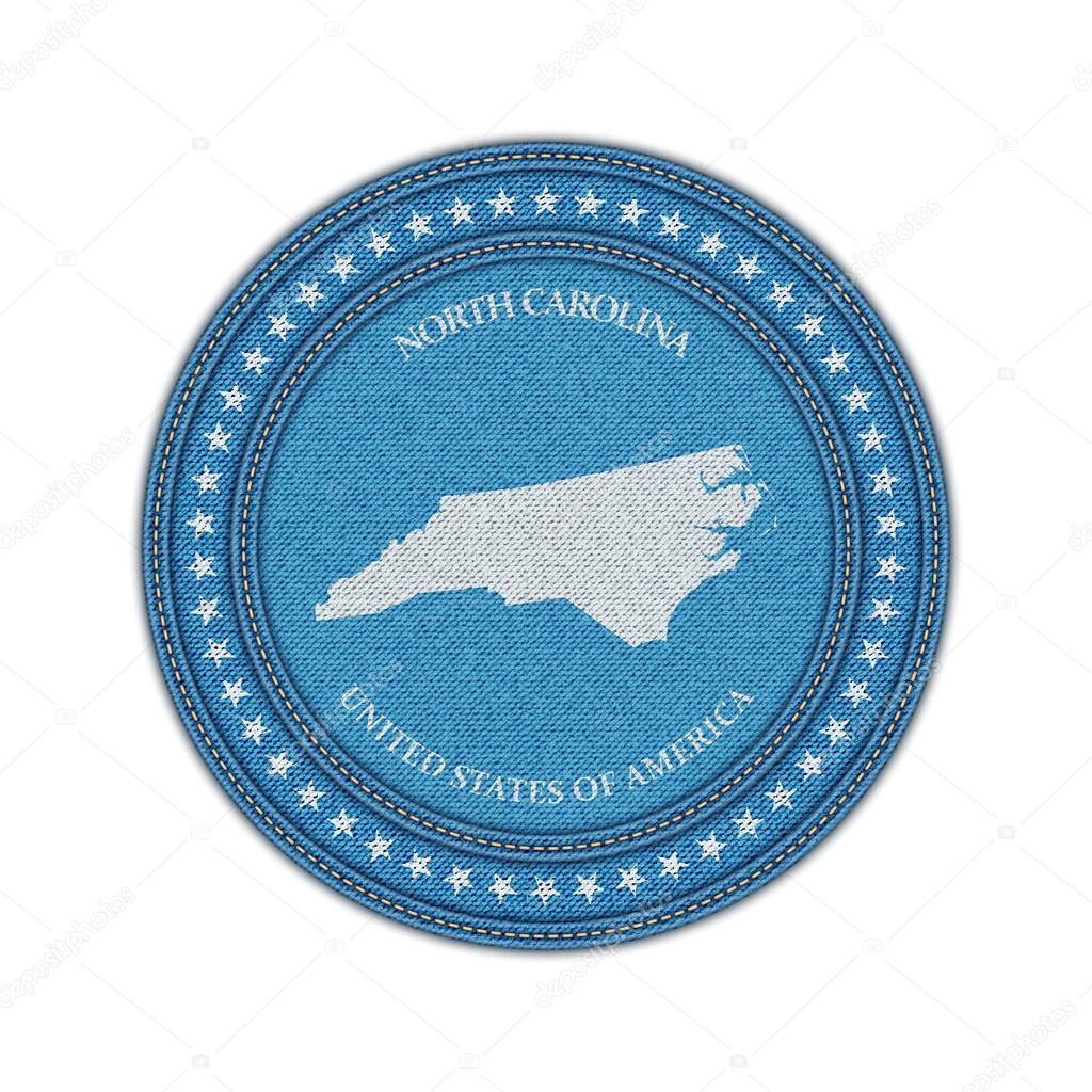 Label with map of north carolina. Denim style. Stock Vector Image by ...
