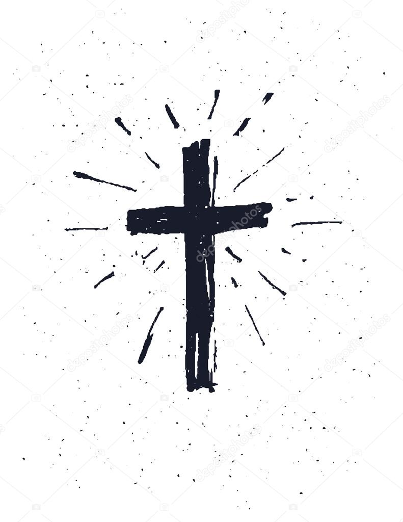 Hand Drawn Black Grunge Cross — Stock Vector © Diddle 107598212