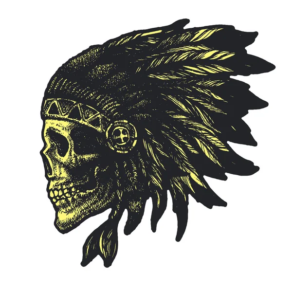 Skull indian chief hand drawing style Stock Vector Image by ©DIDDLE ...