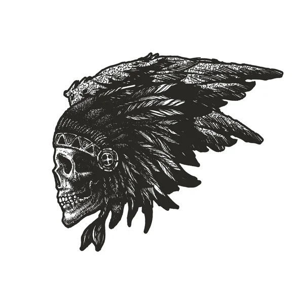 Skull indian chief hand drawing style Stock Vector Image by ©DIDDLE ...