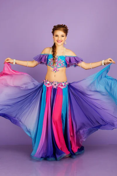 Beautiful belly dancer wearing a purple costume ⬇ Stock Photo, Image by ...