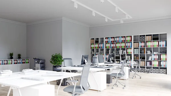 Contemporary Office Interior Rendering Design Concept Stock Photo by ...