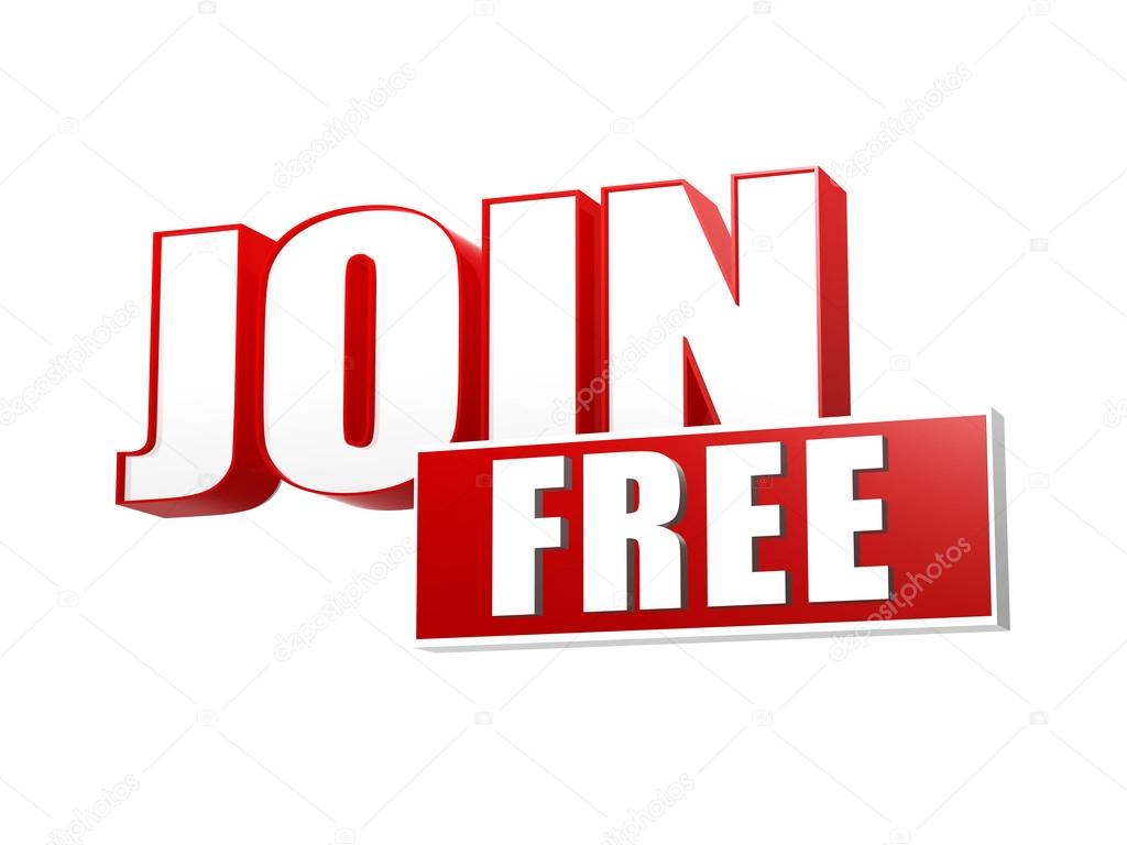 Join free in 3d letters and block banner Stock Photo by ©marinini 100313092