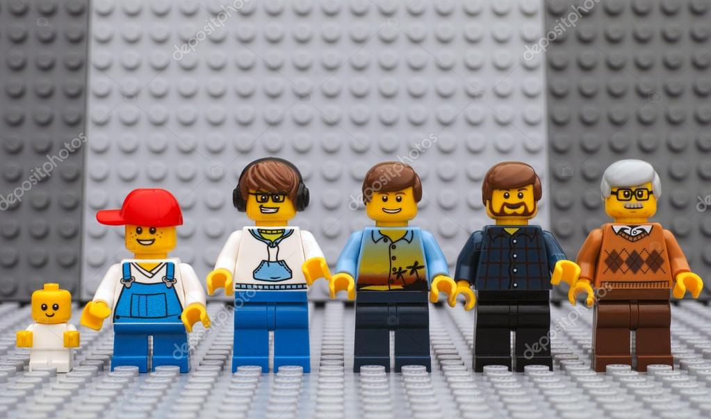 Six Lego man minifigures of different age – Stock Editorial Photo ...