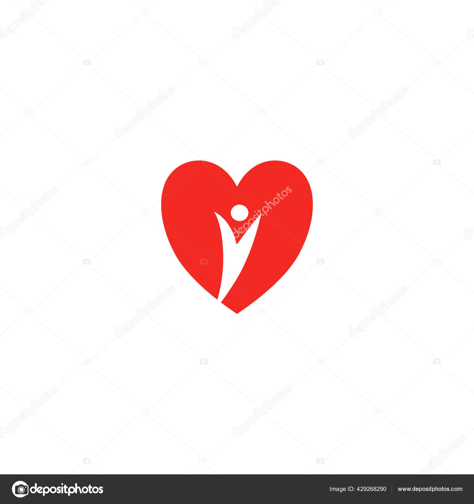 Human Heart Sign Symbol Vector Art Illustration Logo Design Stock ...