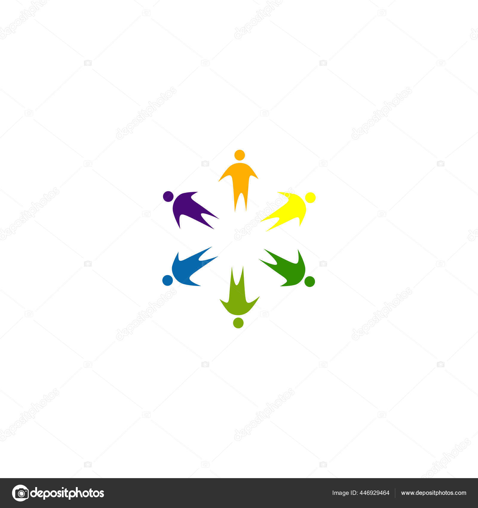 People Circle Together Sign Symbol Artwork Isolated White Stock ...