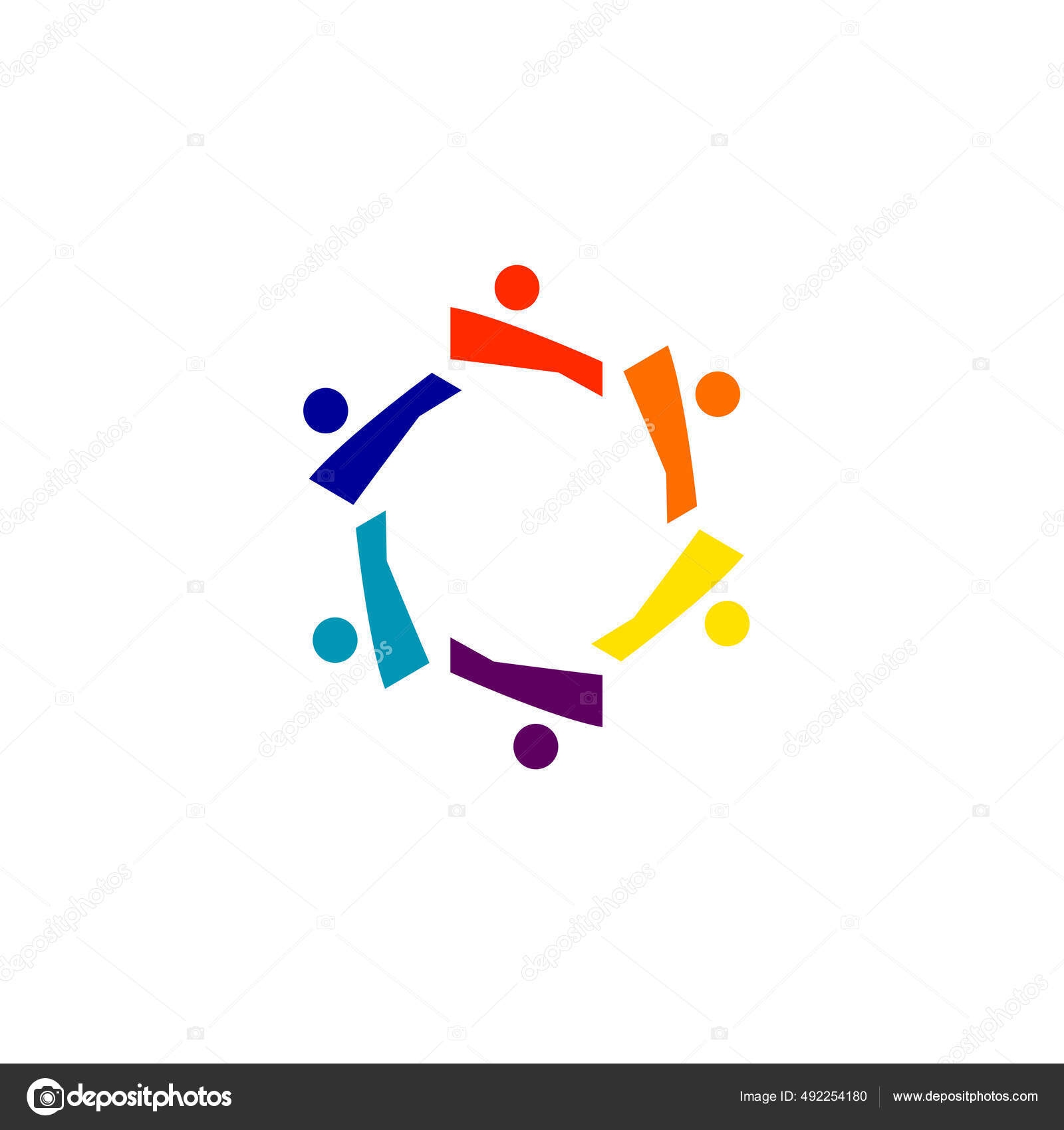 People Circle Sign Symbol Art Logo Isolated White Stock Vector by ...