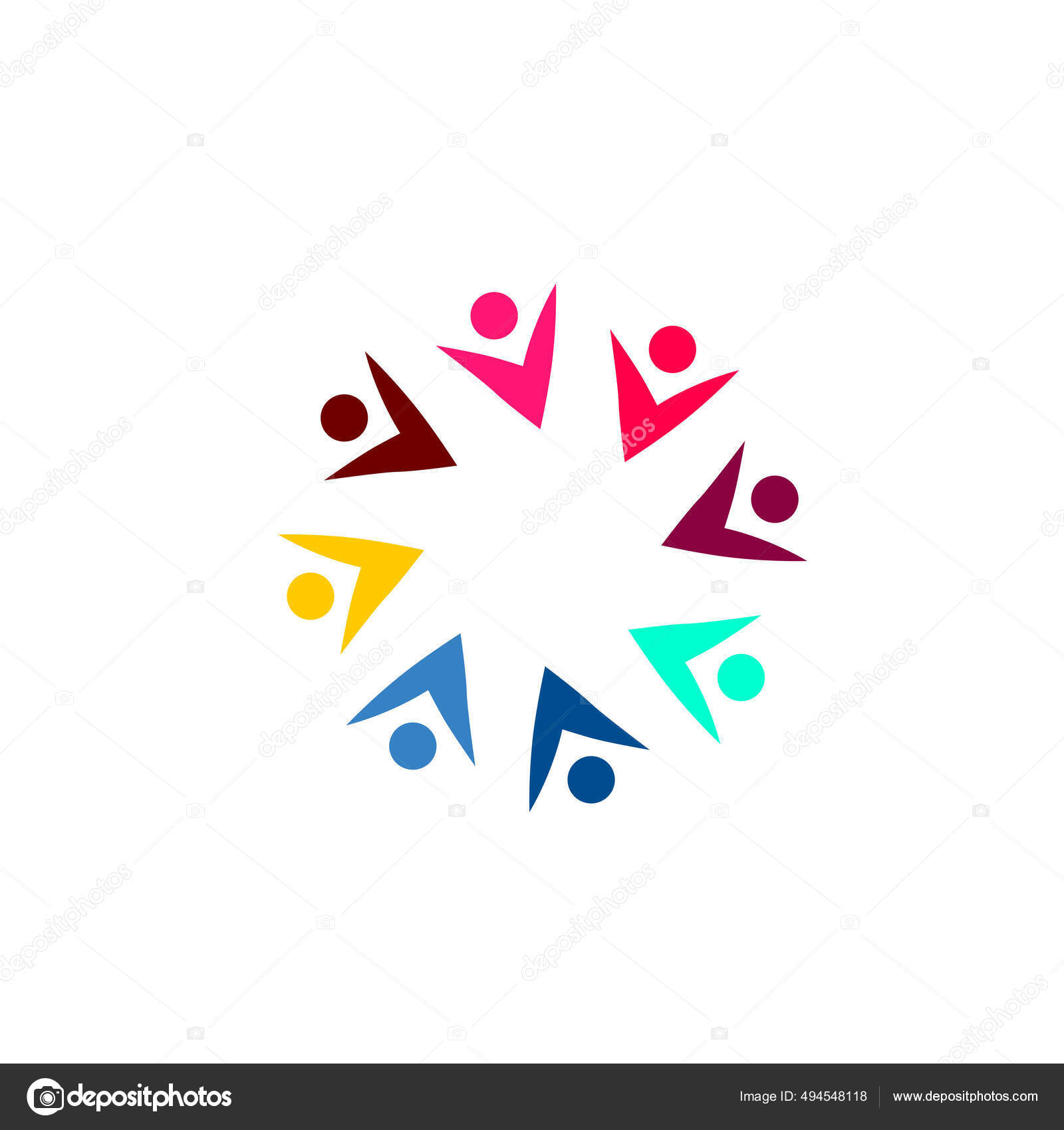 People Together Circle Sign Symbol Art Logo Isolated White Stock Vector ...