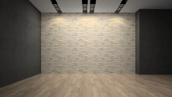 Empty room whith brick wall - Stock Image - Everypixel