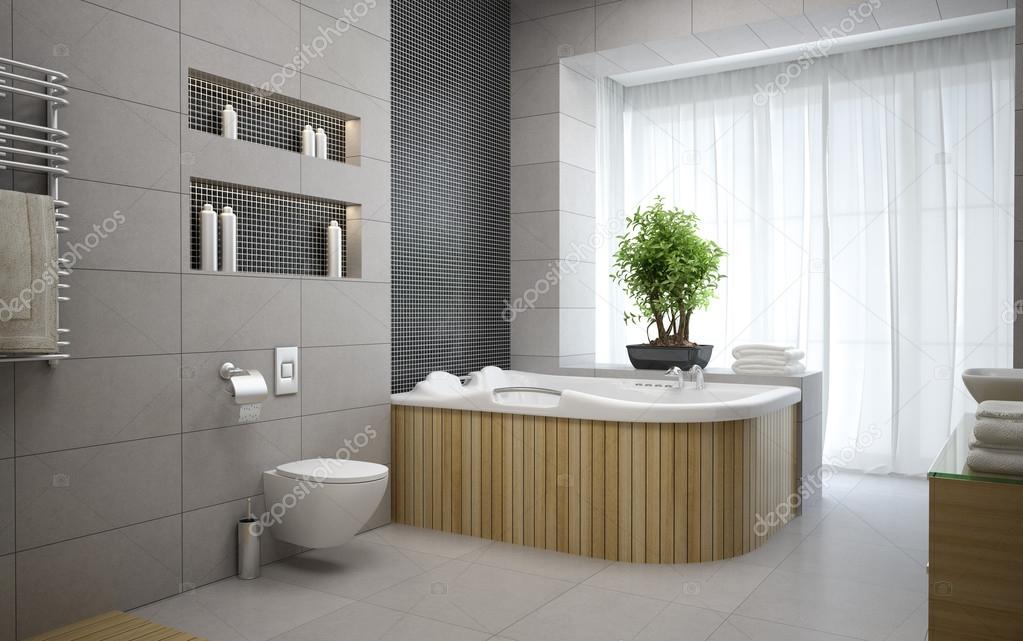 Interior del dormitorio de diseño moderno 3D renderizado 4 — Foto de ...