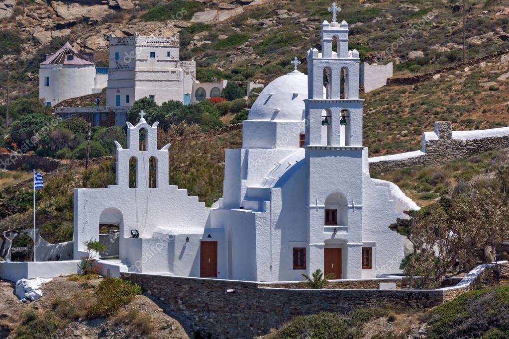 White churches in town of Ios, Greece Stock Photo by ©stoyanh 105971334