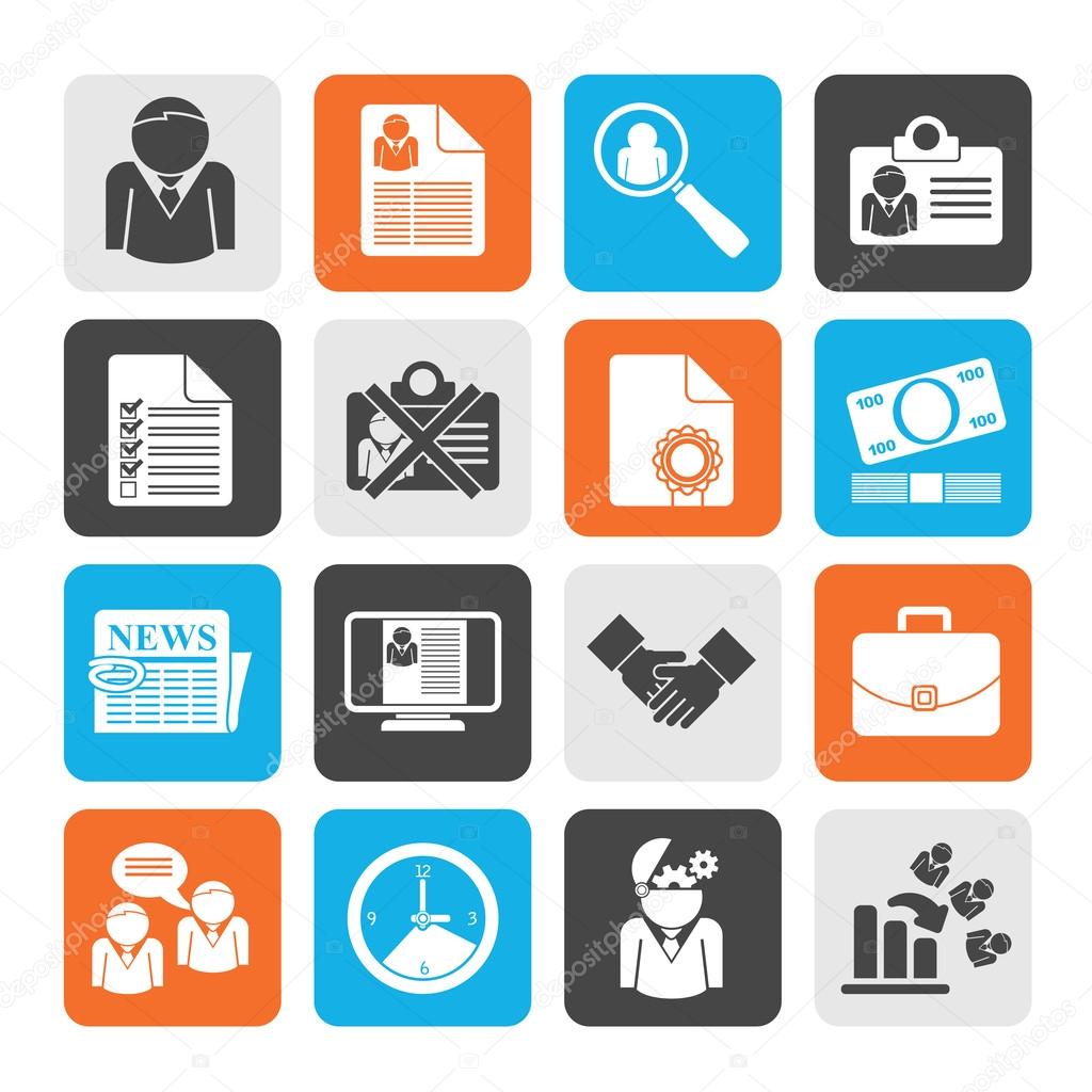 Silueta Iconos de empleo y empleo 2022