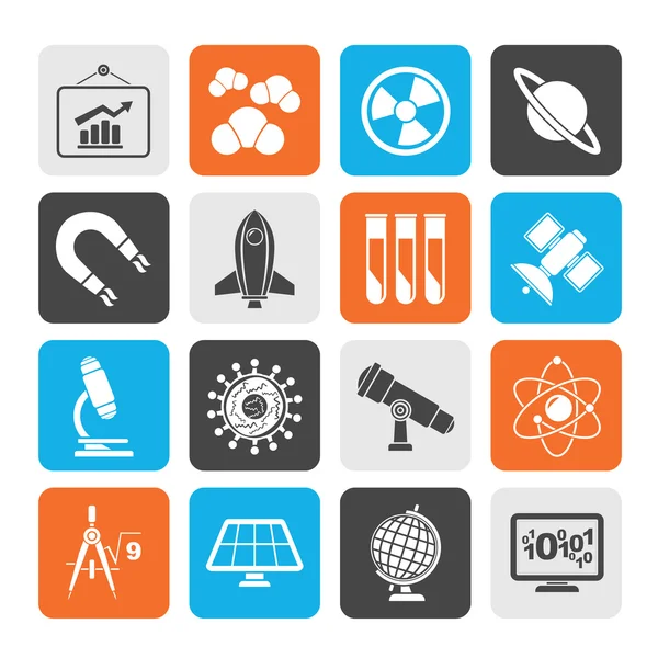 Silhouette Science, Research and Education Icons Stock Vector by ...