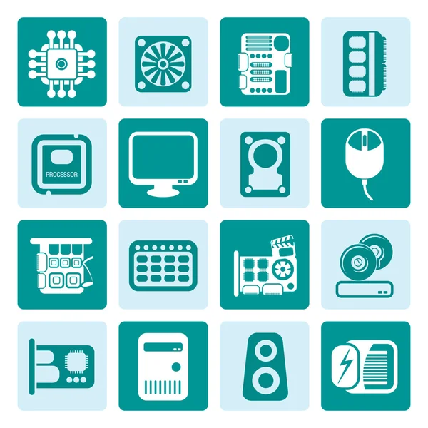 Computer Performance Equipment Icons Piece Paper Vector Icon Set Stock ...