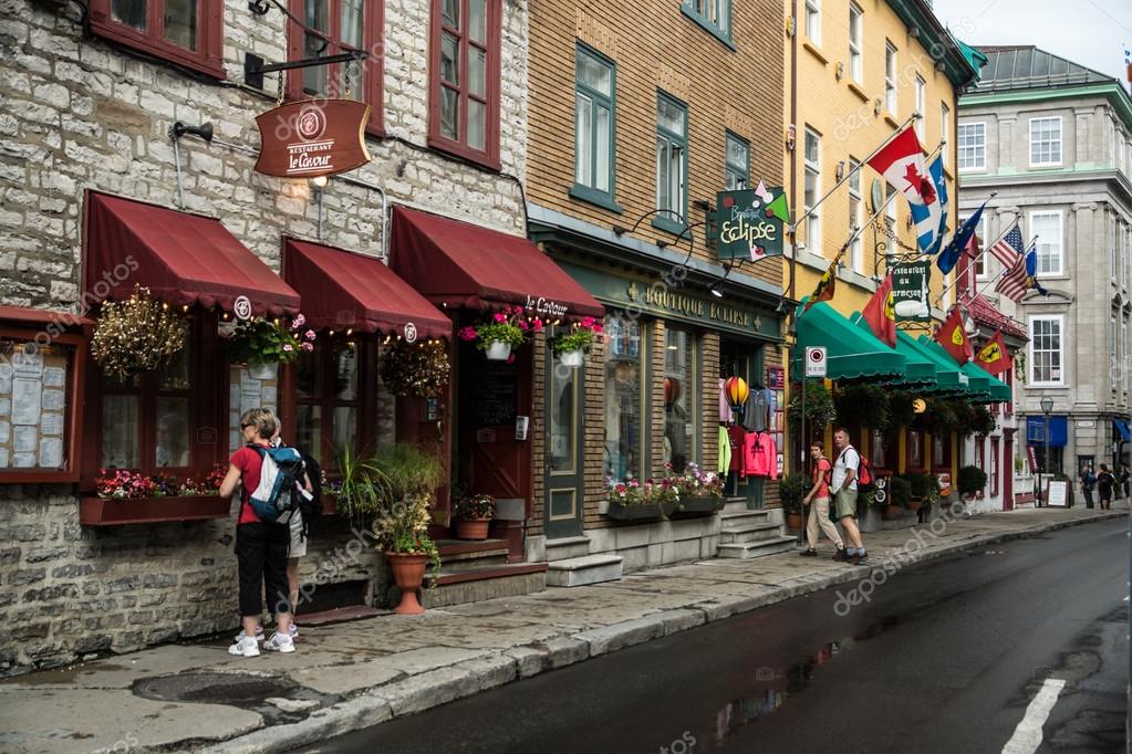 Historic Streets in Quebec Old City – Stock Editorial Photo © woodkern ...