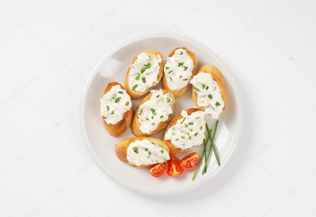Cheese toast canapes — Stock Photo © ajafoto #117381446