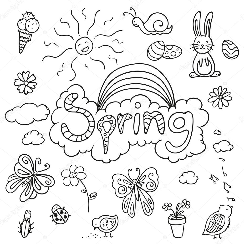 Vector Various Spring Doodles Stock Vector Image by ©ramonakaulitzki ...