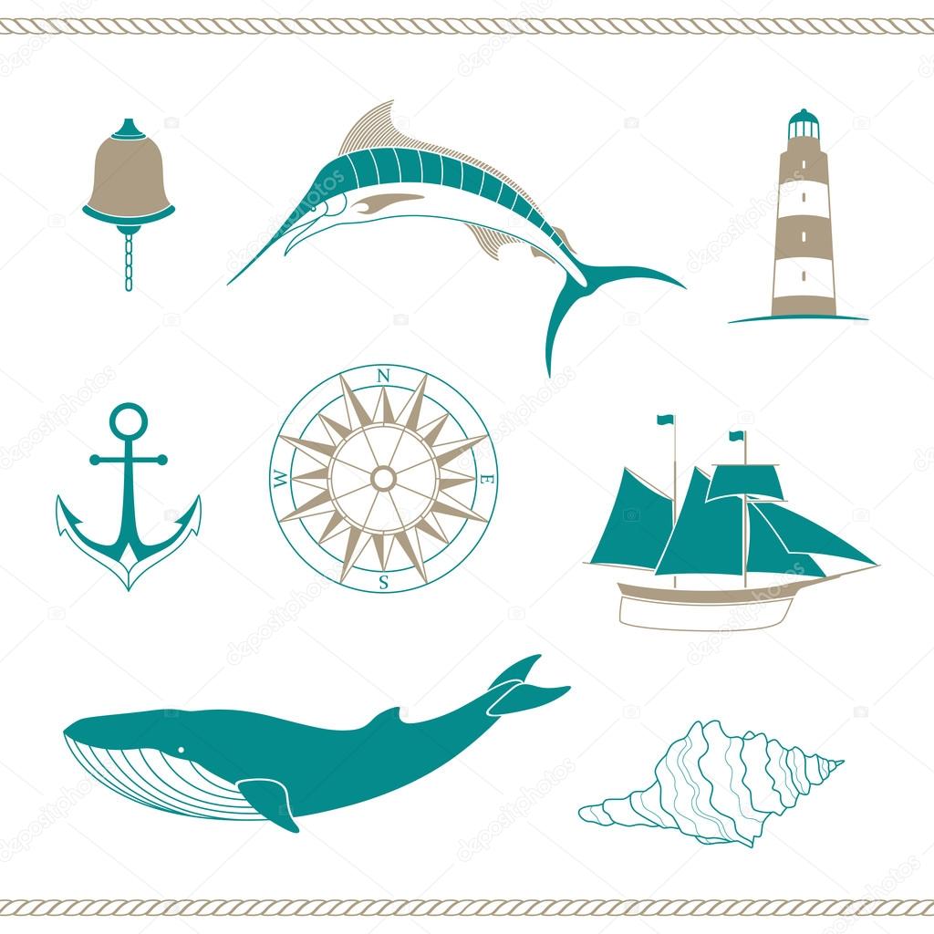 Vector Nautical Design Elements Stock Vector Image by ©ramonakaulitzki #53517471