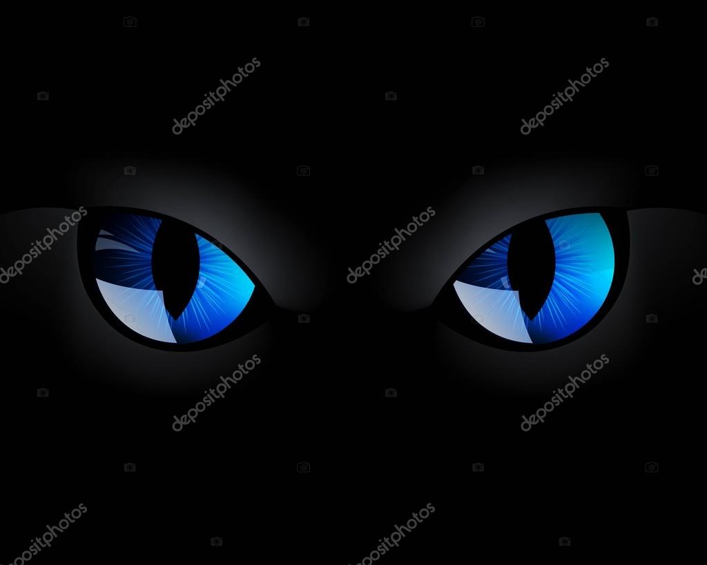 Evil Blue Eyes In The Dark