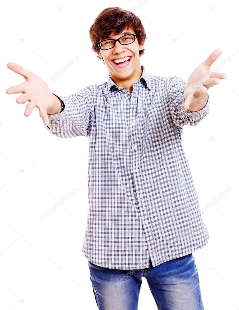 Warm welcoming guy — Stock Photo © furtaev #53415045