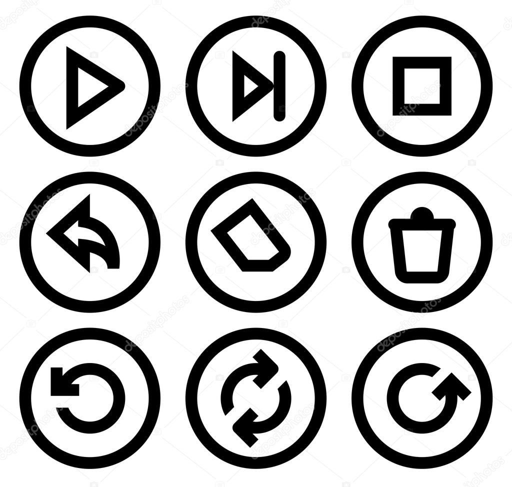 Media player icons set — Stock Vector © furtaev #66203421 Media player icons set — Stock Vector © furtaev #66203421