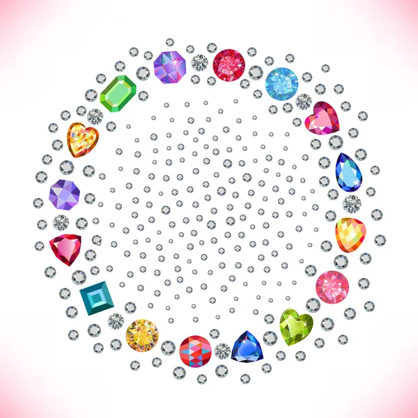 Low poly popular colored & blueprint outline gems cuts — Stock Vector ...