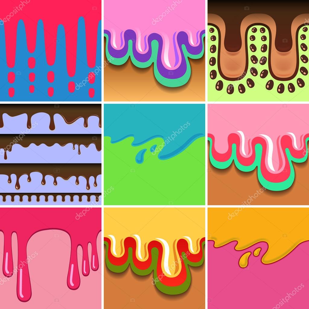 Colored seamless pattern drips set Stock Vector by ©arlatis 97590306