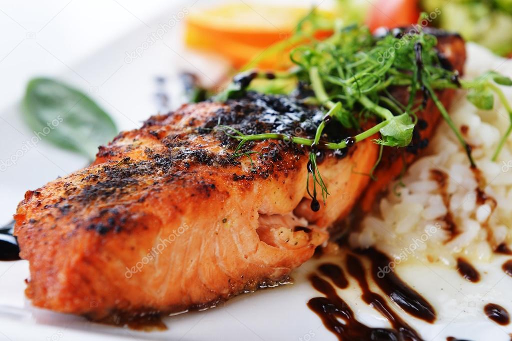 Roasted fish and rice — Stock Photo © Taden1 #103462006