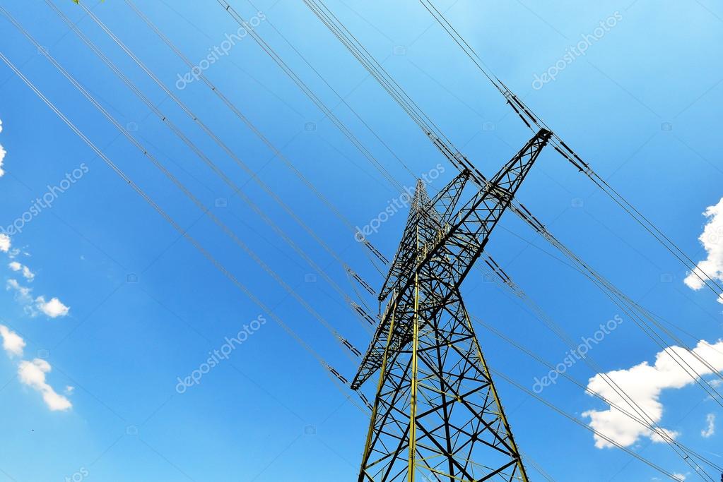 Electric wires and blue sky Stock Photo by ©Taden1 77049693