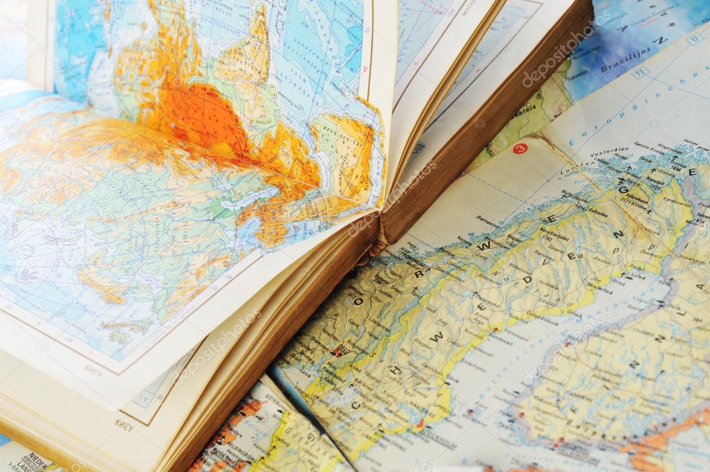 Atlas book on map — Stock Photo © Taden1 #90520764