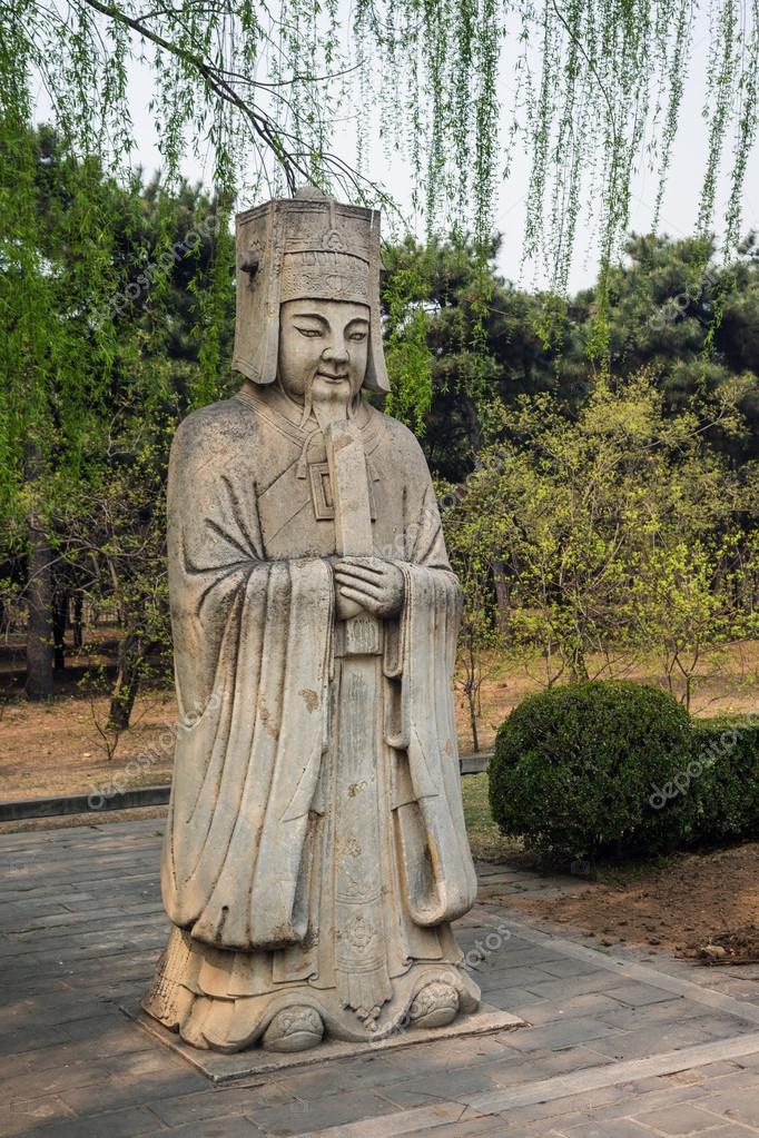 Stone statue on the Spirit Way, path leading to the Ming Tombs, Beijing ...