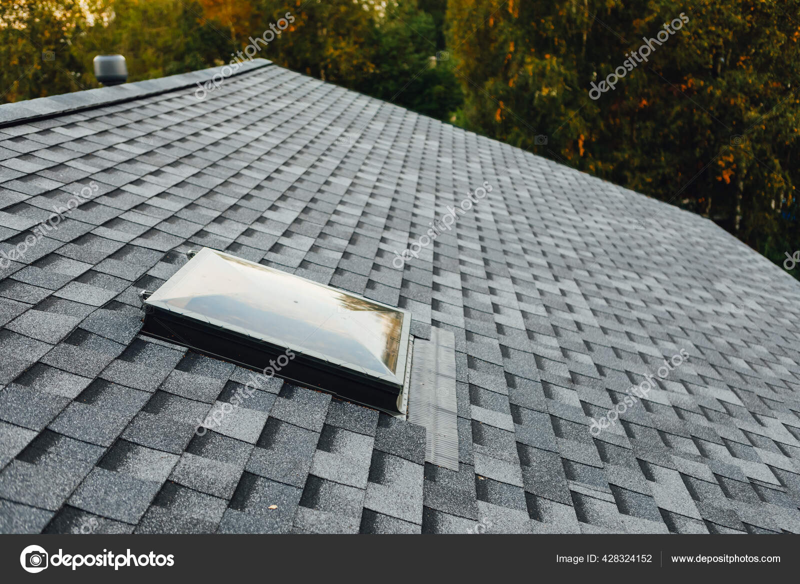 Roof Window Shingles Flat Polymeric Roof Tiles Stock Photo by ©nikkytok ...