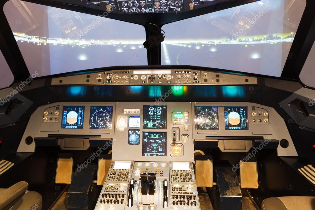 Inside of homemade flight simulator cockpit Stock Photo by ©nikkytok ...