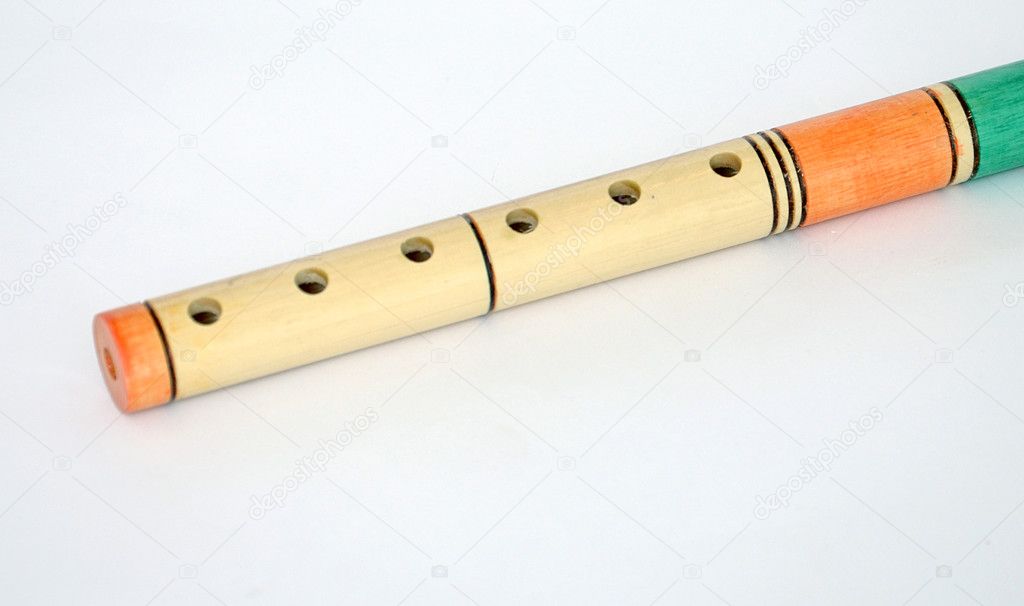 Wooden fife wind instrument — Stock Photo © nehruresen #73998519