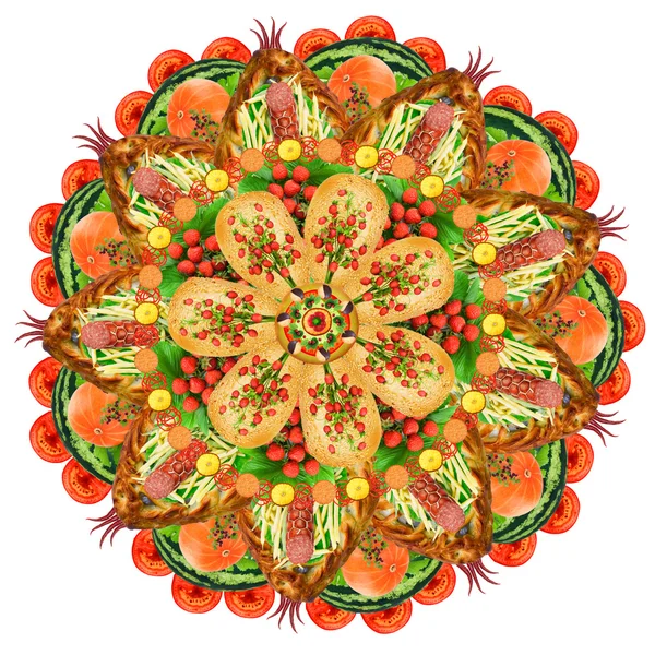 Mandala food art | Square food mandala — Stock Photo © vilaxlt #70758903