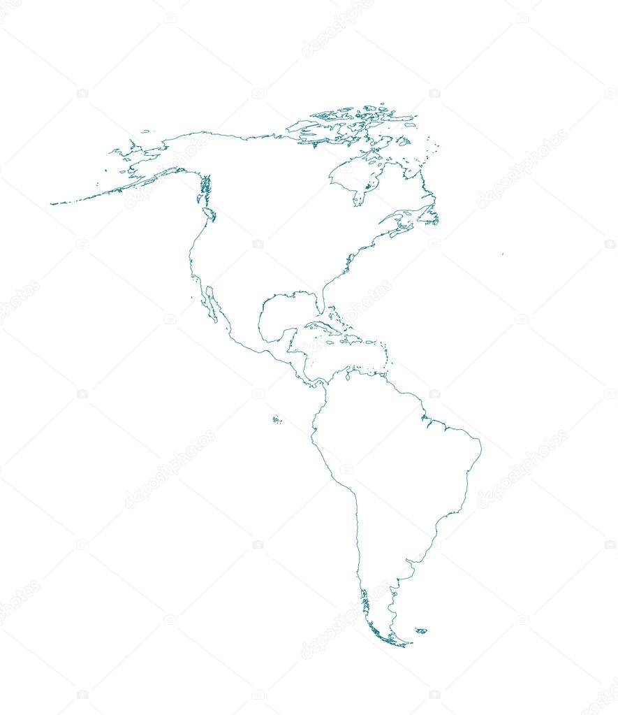 silueta del mapa de América — Archivo Imágenes Vectoriales © re_bekka ...