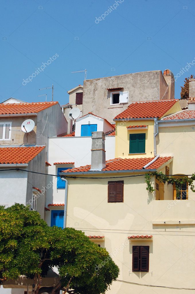 Street view with old building's Stock Photo by ©re_bekka 81374894