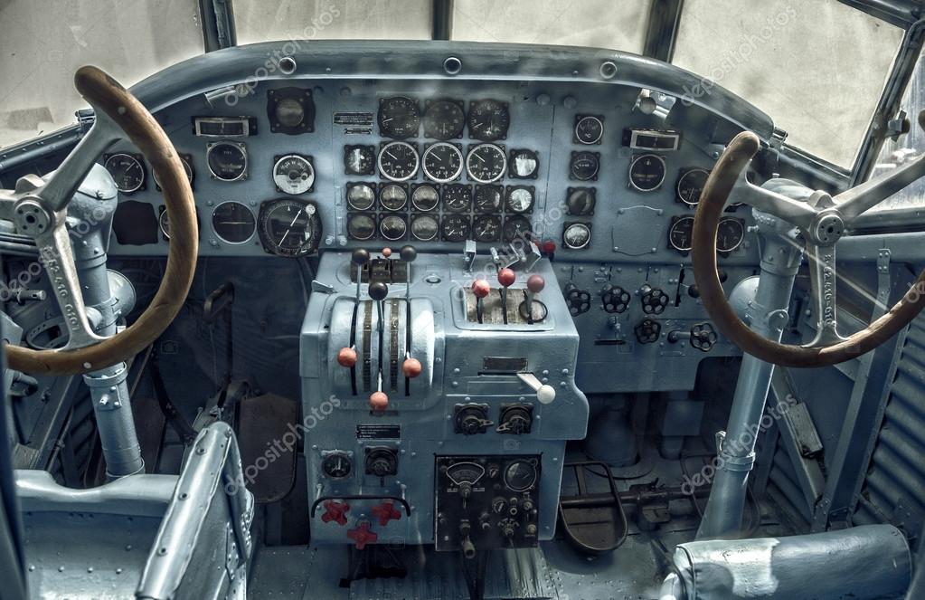 Old cockpit in a airplane Stock Photo by ©chrissi 56072657