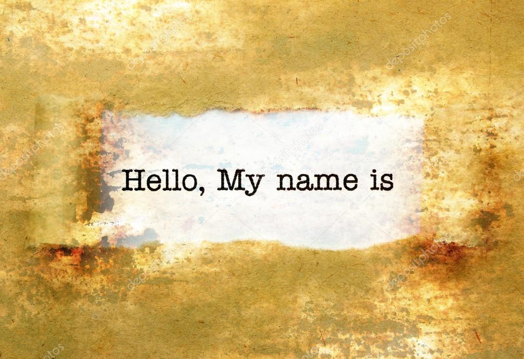 Hello, my name is text on wall Stock Illustration by ©alexskopje #81831154