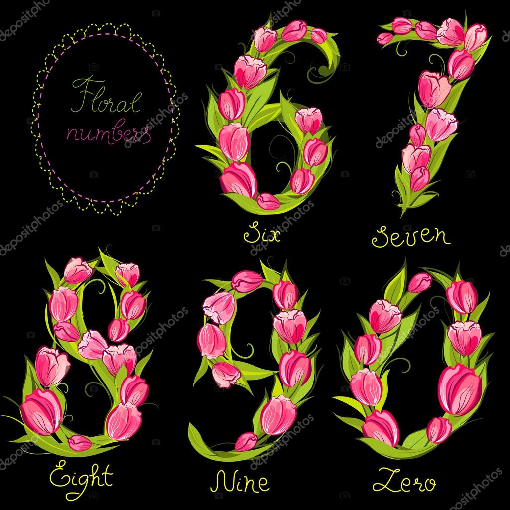 Set of cute decorative numbers — Stock Vector © Ola-Ola #100670388