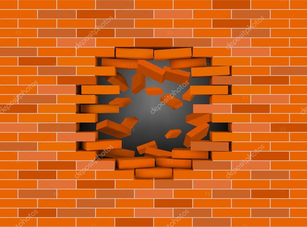 Broken Brick Wall Clipart
