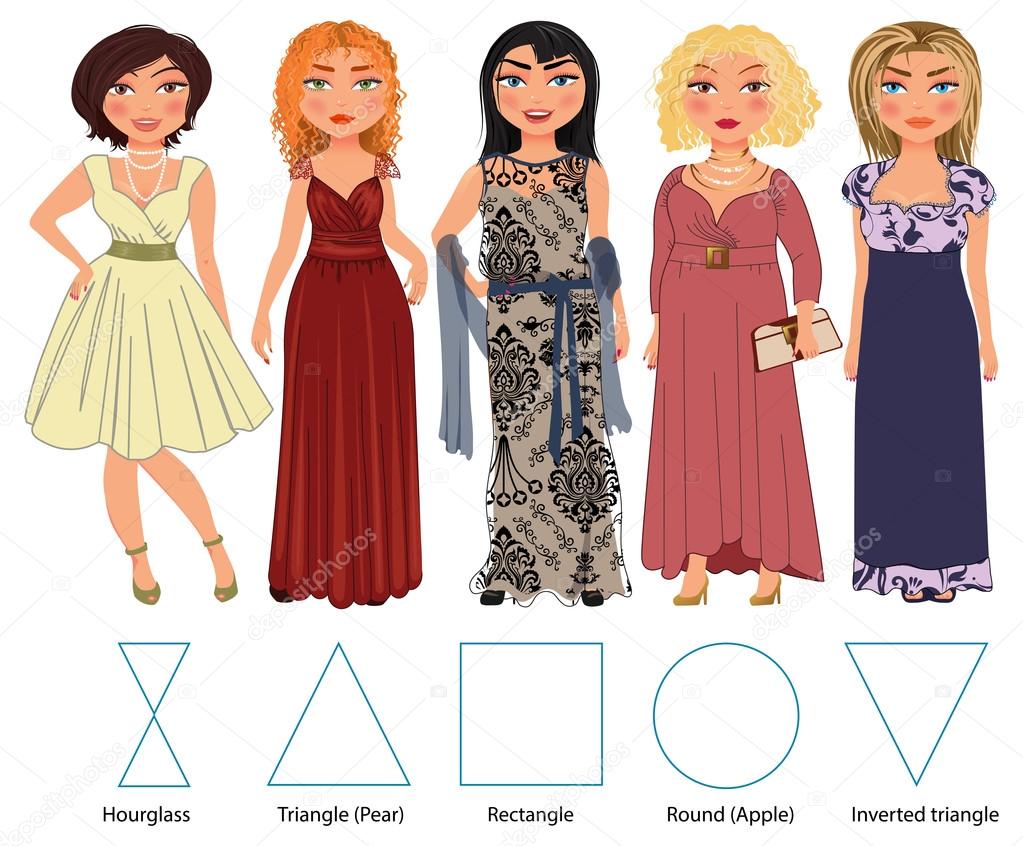 Types of female figures — Stock Vector © Ola-Ola #80374464
