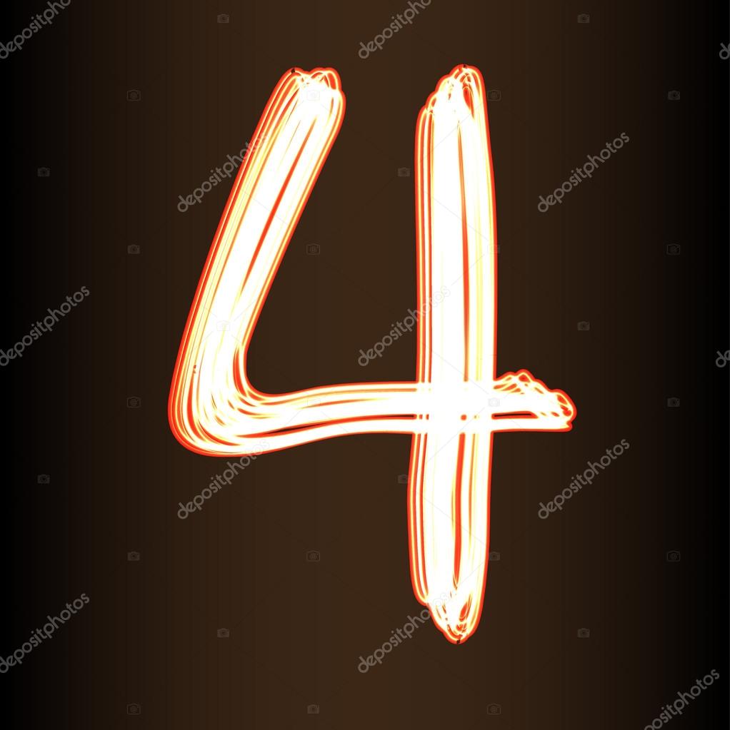 Fuego espectáculo estilo número cuatro Vector de stock #99372054 de ...