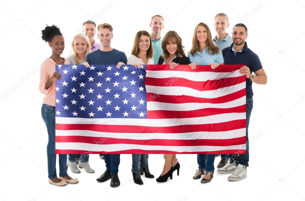 Multiethnic People Holding Flag ⬇ Stock Photo, Image by © AndreyPopov ...