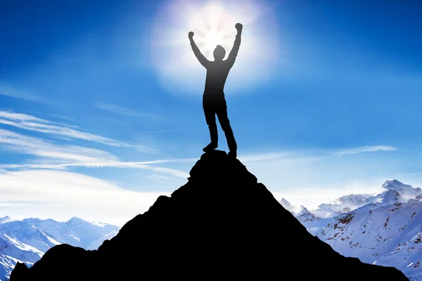Silhouette Of triumphant man — Stock Photo © AndreyPopov #112281000