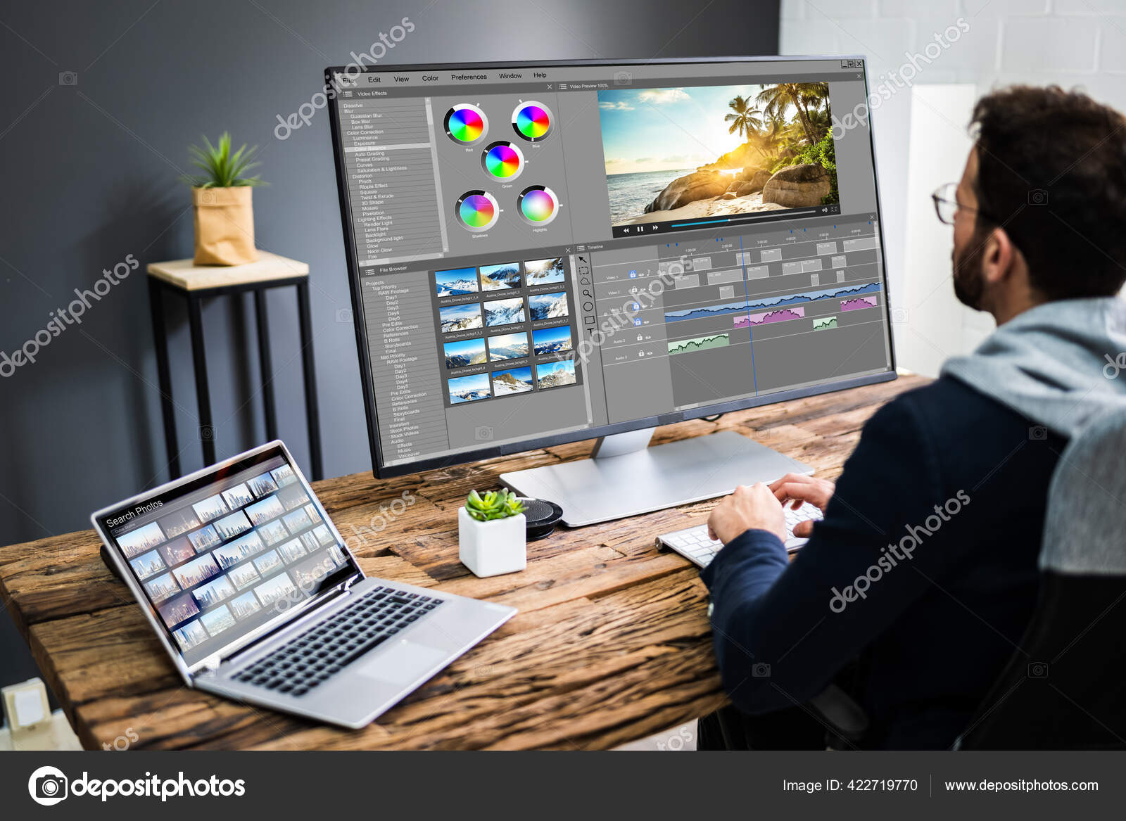 Video Editor Using Edit Software Editing — Stock Photo © AndreyPopov ...