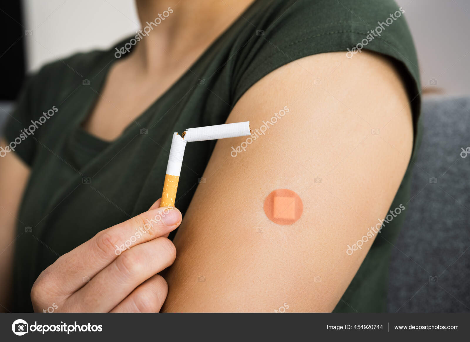 Cigarette Replacement Therapy Sticky Nicotine Patch Aid Stock Photo by ...